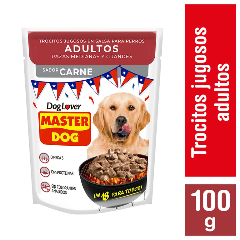 MASTER DOG - Alimento húmedo para perro adulto 100g carne/arroz ...