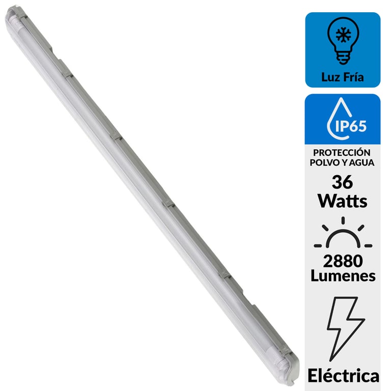 DRL - Estanco Led 2x18 W con tubo T8 | Ofertitas