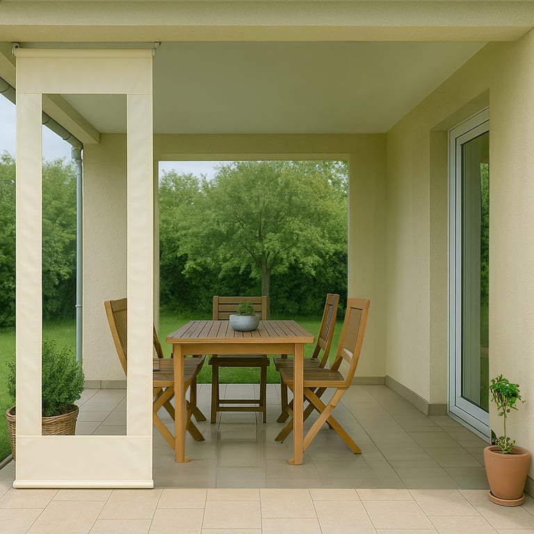 JUST HOME COLLECTION - Cierre terraza pvc blanco 1x2,5 m | Ofertitas